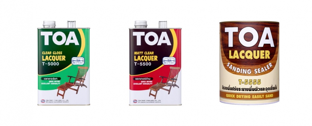 แลคเกอร์เงา TOA T5000 แลคเกอร์ด้าน TOA T5500 (ทินเนอร์สำหรับสีพ่นแลคเกอร์ 71) แลคเกอร์ซิลเลอร์ ...